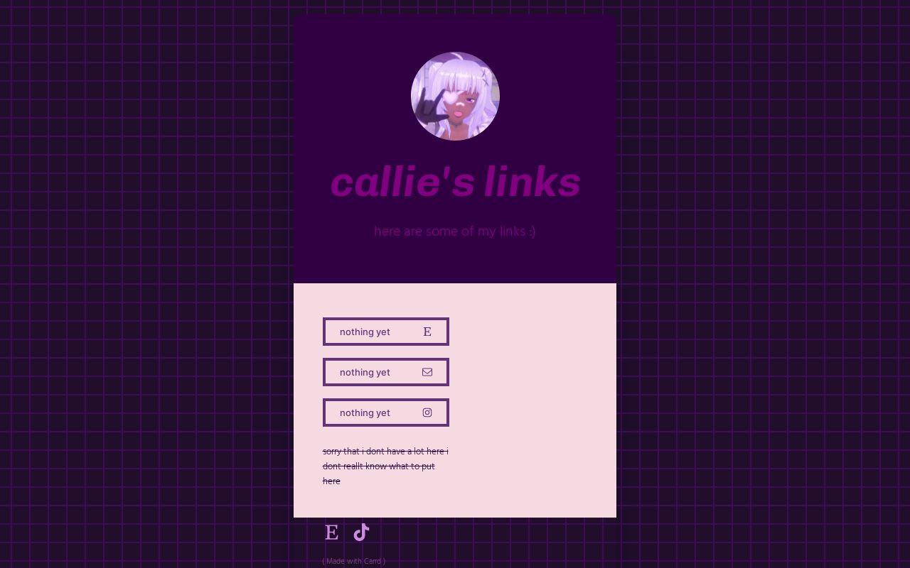 callie's card..